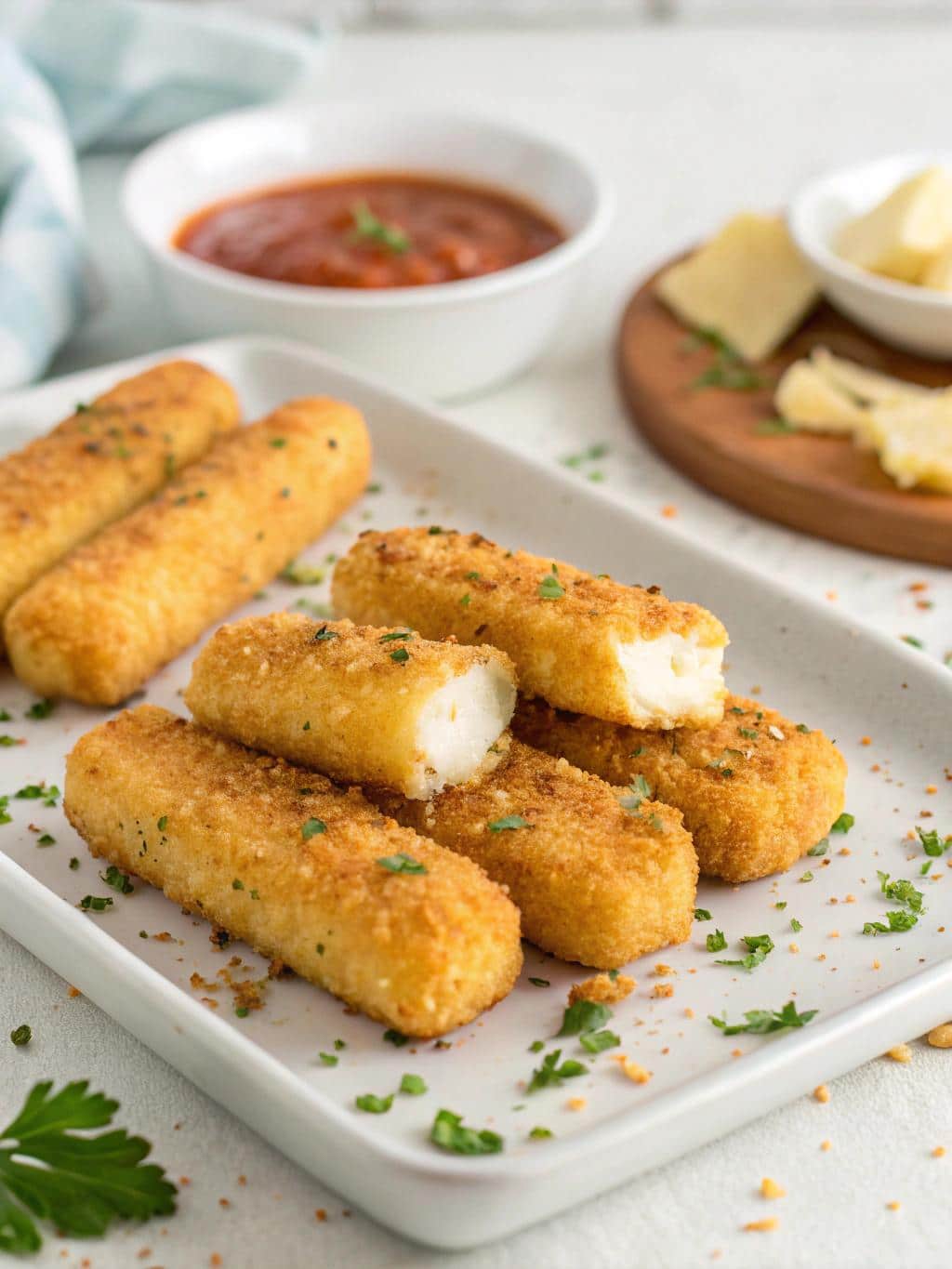 Rețeta Bastonașe Mozzarella Sticks în Crustă de Ierburi