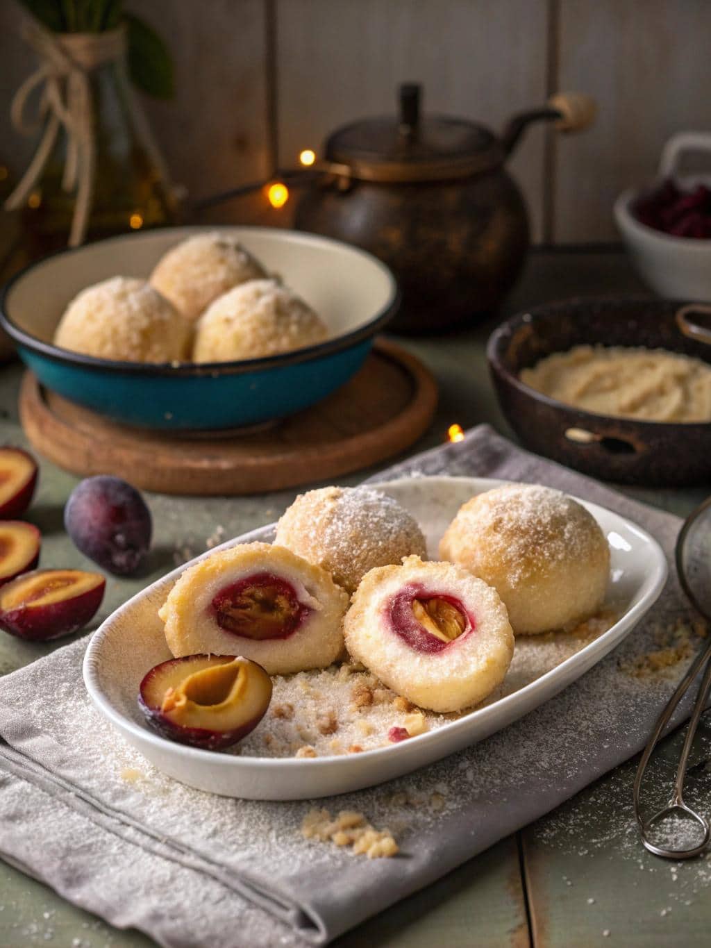 Găluște cu prune și marțipan, rețeta pentru desert savuros și rafinat